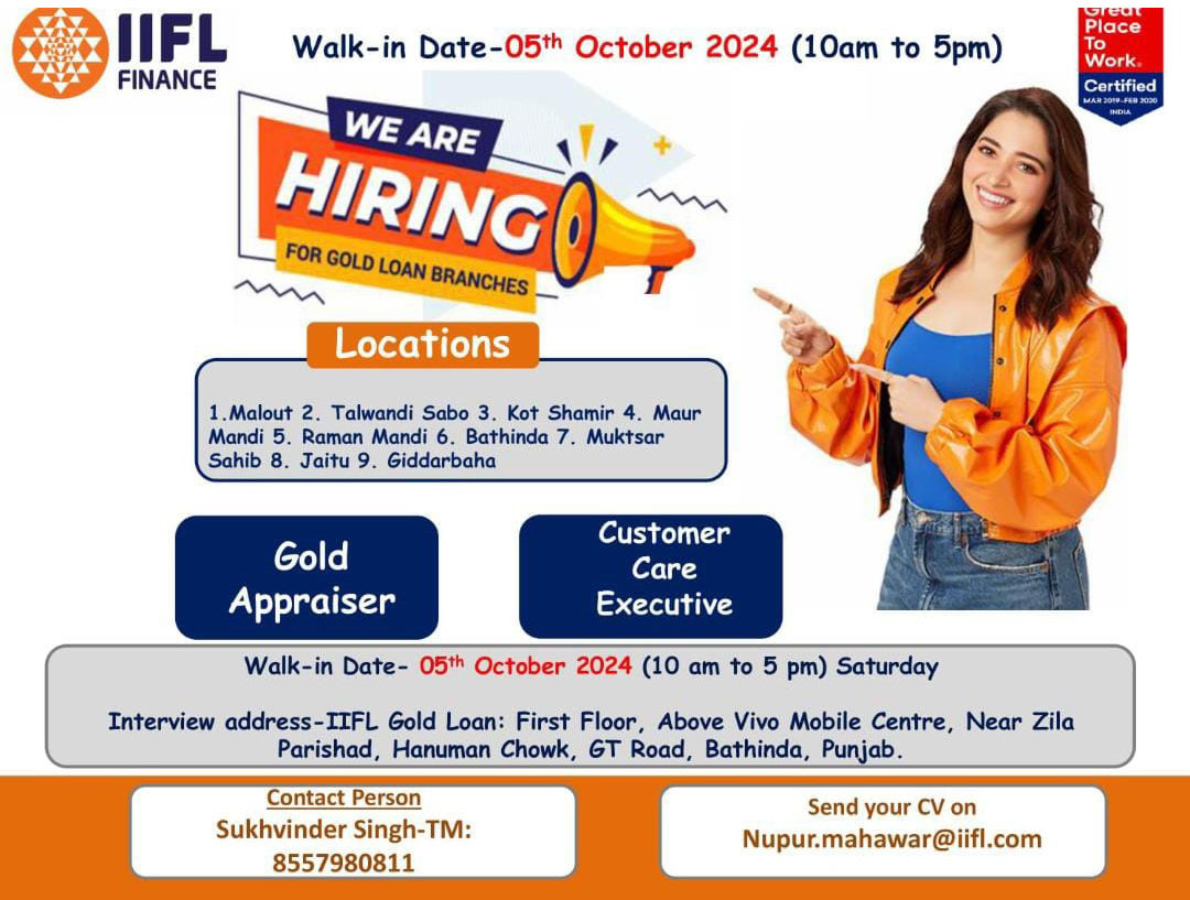 Hiring Alert - Indian Gold Institute